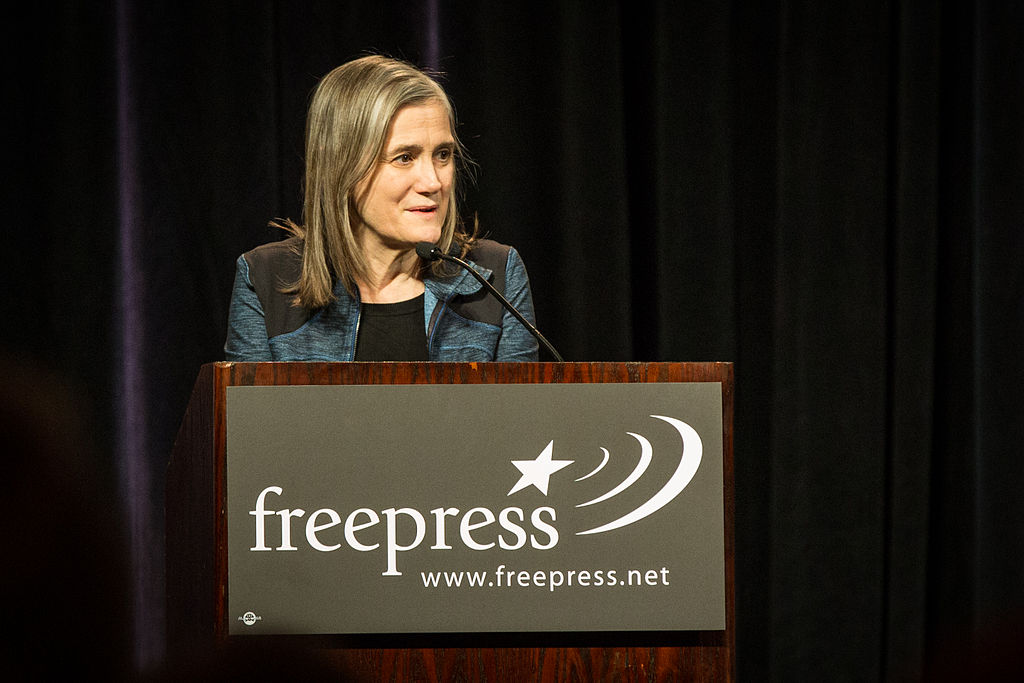 Democracy Now! host Amy Goodman speaks today at Mount Holyoke