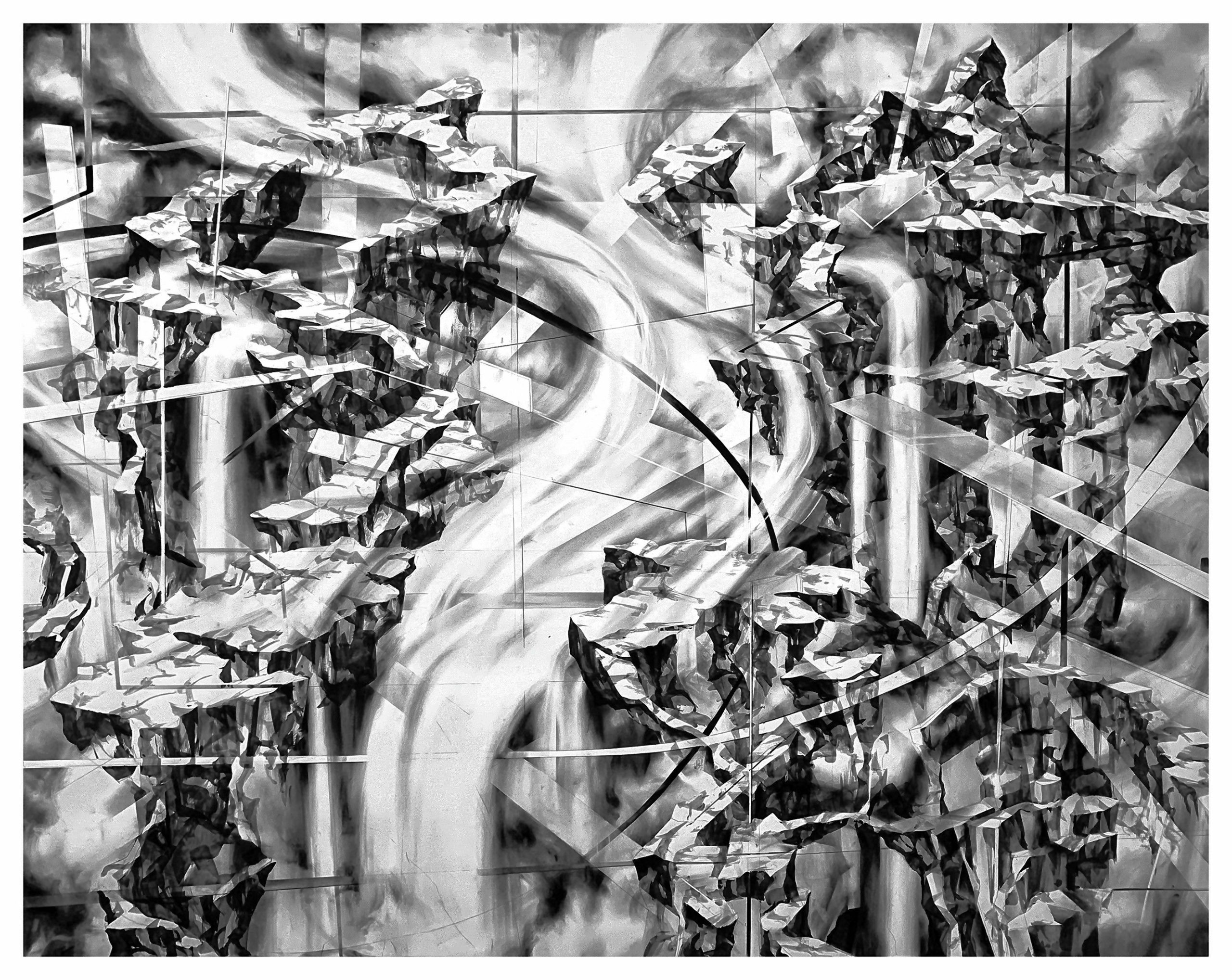 “Untethered,” 2020, ink, charcoal and graphite ⋆ Valley Advocate